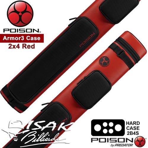 Jual Poison Armor 2x4 Red Hard Pool Cue Case - Tas Stick Billiard Merah ...
