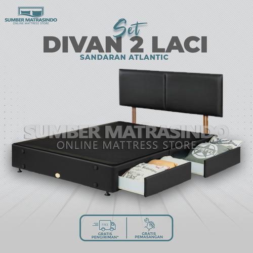 Jual Dipan Divan Split 2 Laci / Drawer 180x200 cm & Sandaran Atlantic ...
