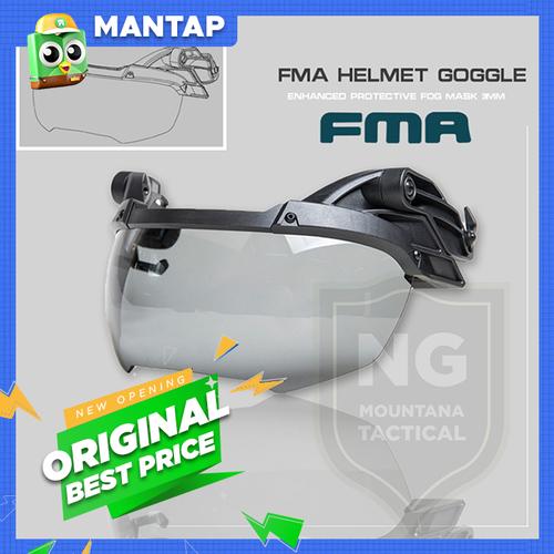 Jual FMA HELMET GOGGLE VISOR TRANSPARENT LENSES - TACTICAL HELM - Black ...