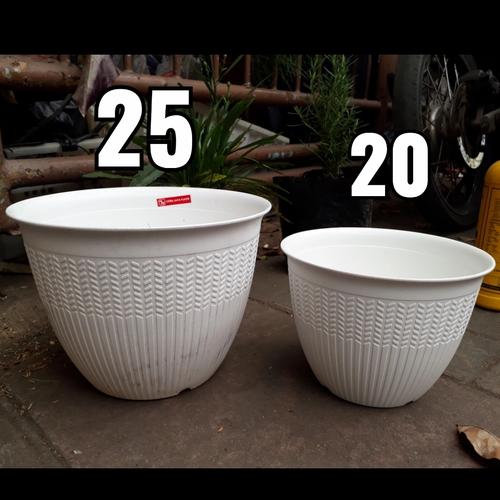 Jual Pot bunga putih cjp padi, pot bunga 25, pot putih 20 motif - dia ...