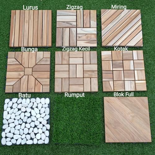 Promo decking tile lantai kayu jati bongkar pasang 30x30 cm - zigzag ...