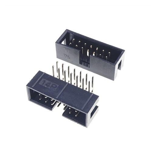 Jual Socket IDC 2x7 Right angle Box header Male 14p 2.54mm Soket 14 p ...
