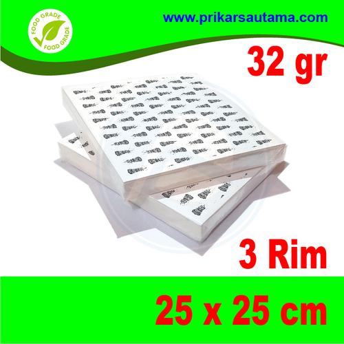 Jual Grease Proof Paper - Kertas Roti - Custom Logo - 25 x 25 cm - 3 ...