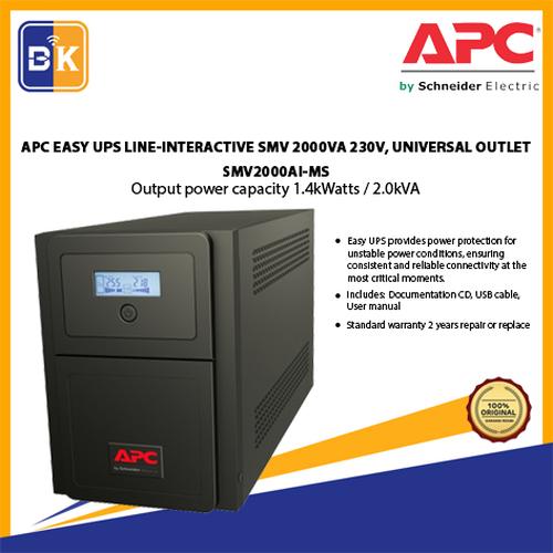 Jual UPS APC SMV2000AI-MS APC Easy UPS SMV 2000VA, Universal Outlet, 230V - Jakarta Pusat ...