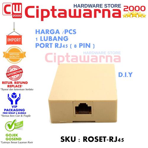 Jual ROSET RJ45 8 PIN 1 HOLE Roset Terminal 1 Lubang dua Cabang RJ45 ...