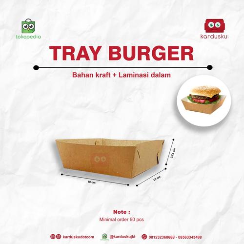 Jual Paper Tray Burger | Box Tray Burger | Uk. 10 x 10 x 3,75cm ...