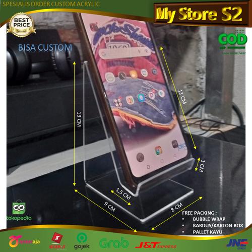 Jual STAND DUDUKAN HP DISPLAY AKRILIK TEKUK BENDING - BISA CUSTOM ...