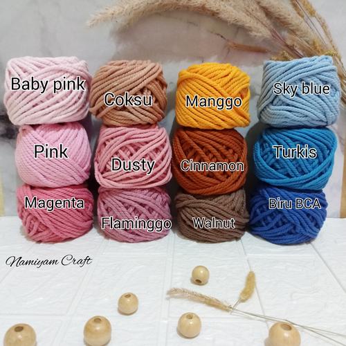 Jual PART 2 | Tali katun macrame 4mm | Benang Macrame 100gr - Sky blue ...