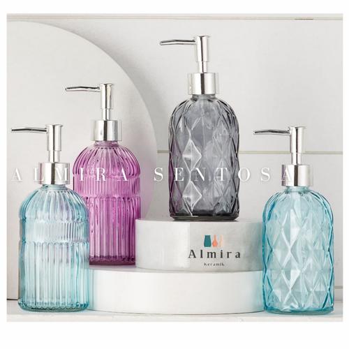 Jual Almira Botol Tempat Sabun Cair Pompa Kaca 450 ml| Botol Hand ...