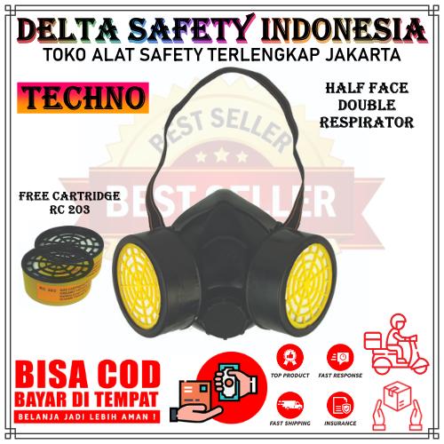 Jual Masker Respirator Double Moncong Filter Ganda + Cartridge Techno ...