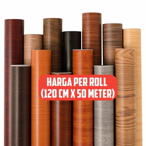 Jual PER ROLL Stiker kayu PVC Sheet Sticker Pelapis Furniture 120×50m ...
