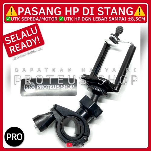 Promo BRACKET HP STANG SEPEDA MOTOR GOPRO IPHONE OPPO XIAOMI VIVO ...