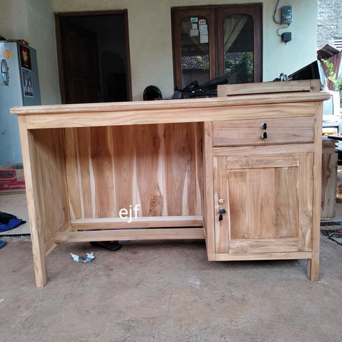 Jual Meja kantor meja kerja meja guru kayu jati plus kunci mentahan ...