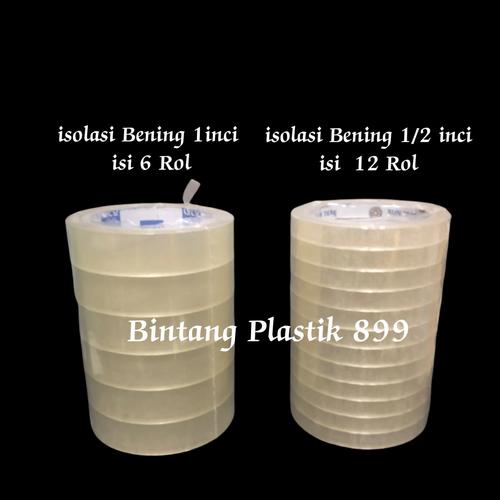 Jual Isolasi Bening uk 1/2inchi (12pcs) 1inchi (6pcs), Isolatip bening ...
