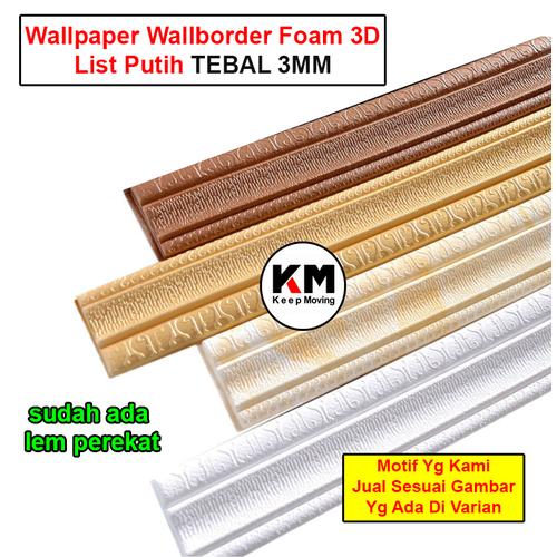 Jual KM Wallpaper List Putih Wall Paper List Foam 3D Wallborder Foam ...