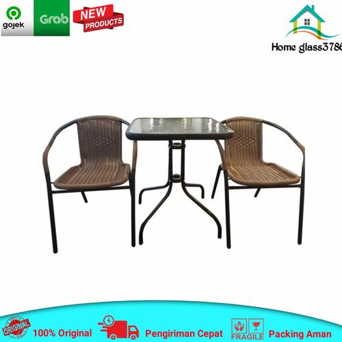 Jual Kursi Bangku Teras Taman 1 Set Outdoor - Coklat Square - Kota ...