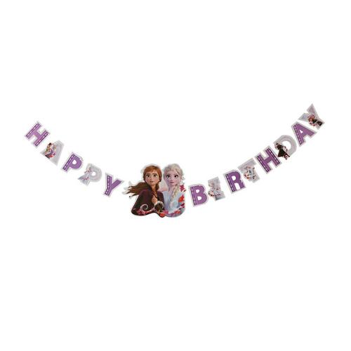 Promo Bunting Flag / Banner Happy Birthday HBD Frozen II Elsa Anna ...