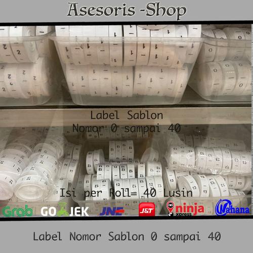 Jual Label Nomor / Label Baju SABLON PUTIH Nomor 0 s/d 40 isi 4lusin ...
