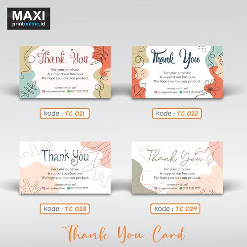 Jual Thank You Card / Ucapan terima kasih ukuran 5,5 x 9 cm TC 021 ...