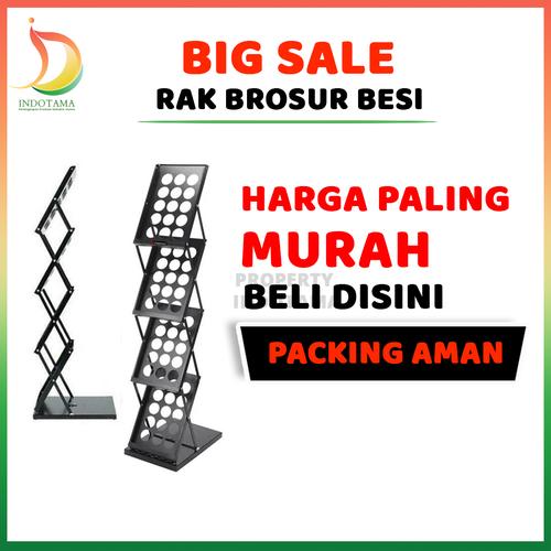 Jual Rak Brosur (Empat Susun) Besi Warna Hitam / Alumunium A4 Rak ...