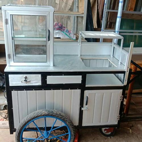 Jual gerobak cilok alumunium gerobak telor gulung gerobak keliling ...