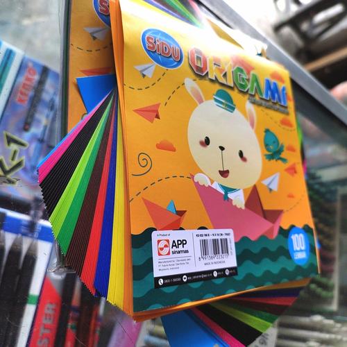 Jual Kertas Origami Warna Lipat SiDU 100 lembar Besar dan kecil ...