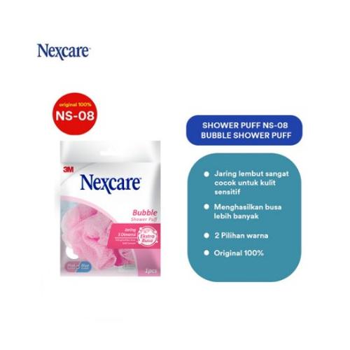 Jual Nexcare 3M Spons Mandi Bubble Shower Puff Bath Sponge Lembut NS-08 ...