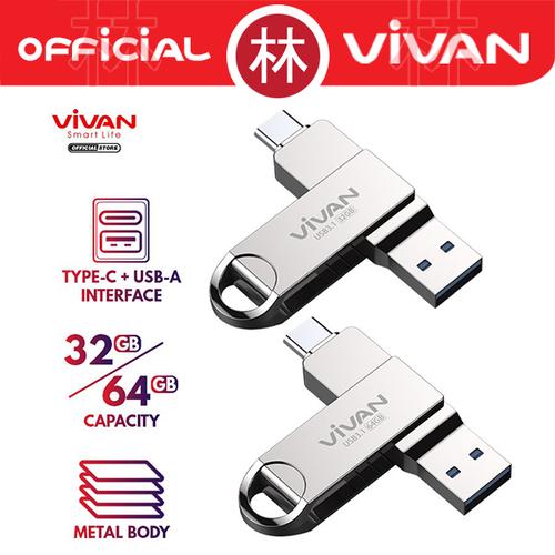 Promo VIVAN VOC232 / VOC264 Flashdisk OTG Dual Type-C USB 3.1 32GB 64GB ...