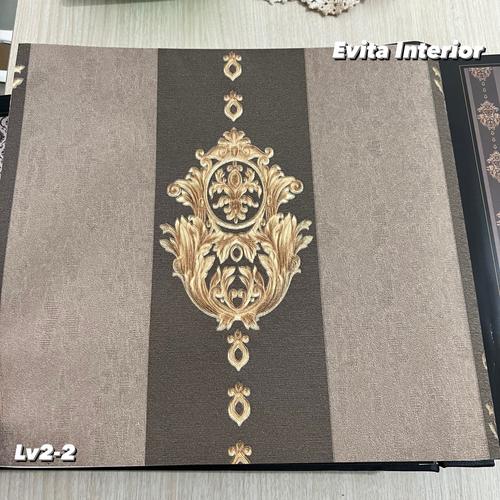 Jual Wallpaper Vinyl Premium Motif ruang tamu kamar coklat bronze classic - Jakarta Timur ...