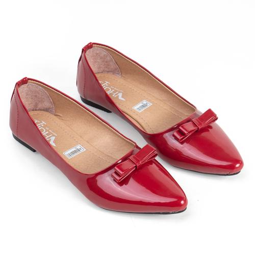 Jual Vidha Sepatu Balet Wanita Drizella FlatShoes Glossy V722 MERAH ...