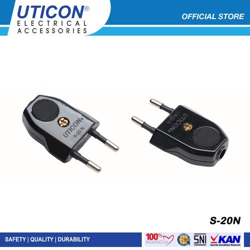 Promo UTICON Steker Pin Kuningan Colokan S-20N Hitam (B) (Isi 2 Pcs ...