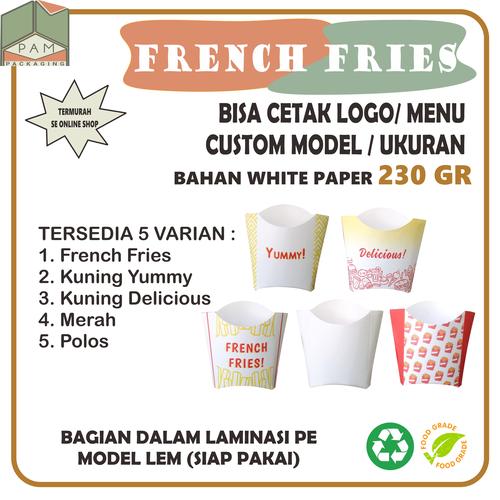 Jual PAPER BOX FRENCH FRIES KERTAS BUNGKUS KENTANG GORENG KERTAS MEDIUM ...