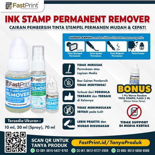 Jual Fast Print Cairan Pembersih Penghapus Tinta Stempel Permanen 10 ML ...