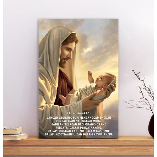 Jual poster kayu hiasan dinding rohani kutipan ayat alkitab 1 timotius ...