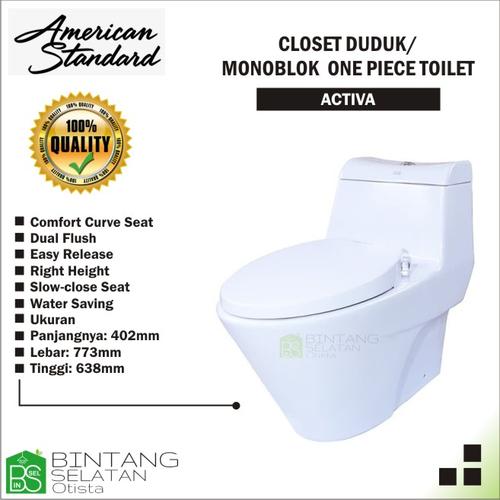 Jual CLOSET DUDUK/ MONOBLOK AMERICAN STANDARD ACTIVA ONE PIECE TOILET ...