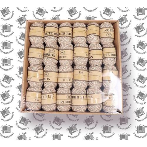 Jual Tali Goni/Tali Rami/Jute Ribbon coklat putih/Tali Vintage - Kota ...