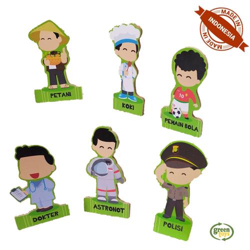 Jual Mainan Kayu Edukasi Anak | Alat Peraga Mengenal Profesi | PAUD TK ...