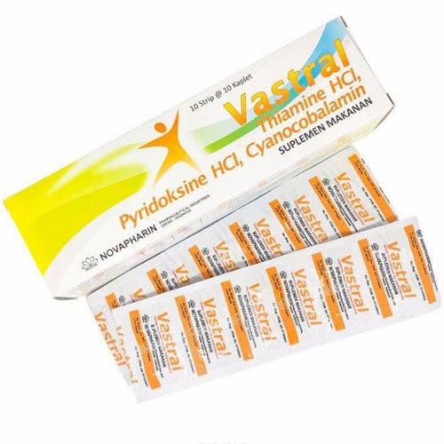Jual vastral vitamin B1 B6 b12 isi 100 kaplet 100's tablet tab / box ...