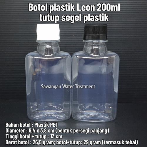 Jual Botol plastik 200ml Tutup plastik / Botol Leon 200 ml GOJEK GRAB ...