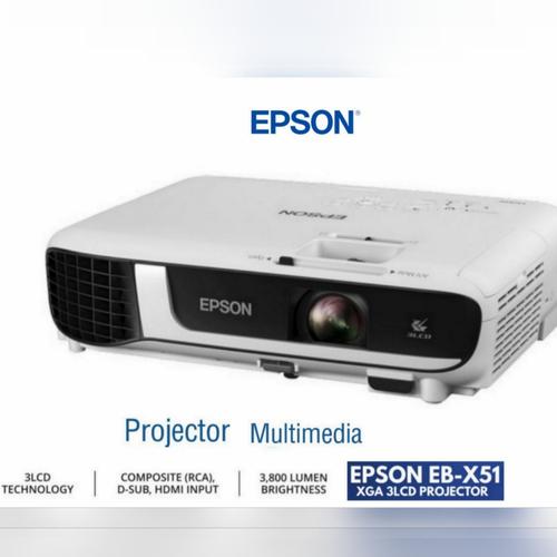 Jual PROYEKTOR EPSON EB X51/XGA 3800 LUMENS 3LCD HDMI RATIO 16:000:1 ...