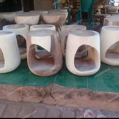 Jual kursi bulat stool kayu suar/trembesi - Kab. Jepara - pandukarya ...