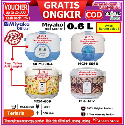 Jual RICE COOKER MAGIC COM MINI MIYAKO 0.6 L MCM 606A 606B 609 PSG 607 ...