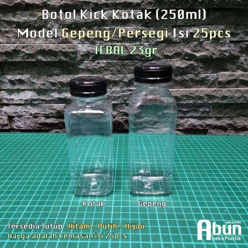 Jual Botol Kale Kotak Tebal 250 ML Isi 25pcs - Putih, Kotak (Persegi ...