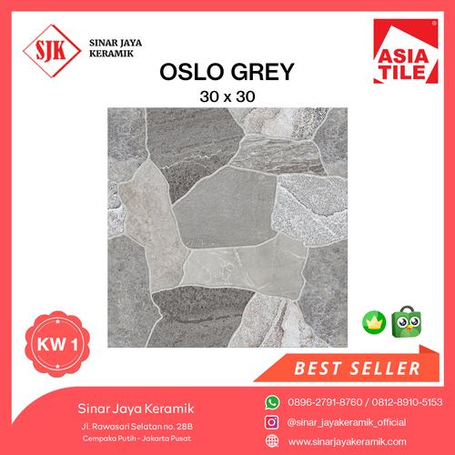Jual Keramik Lantai Kasar WC Teras Asia Tile - Oslo Brown/Grey 30x30 ...