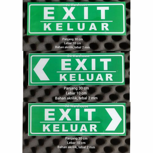 Jual Acrylic Sign Signage EXIT Tanda Keluar Rambu Simbol Akrilik 10 x ...