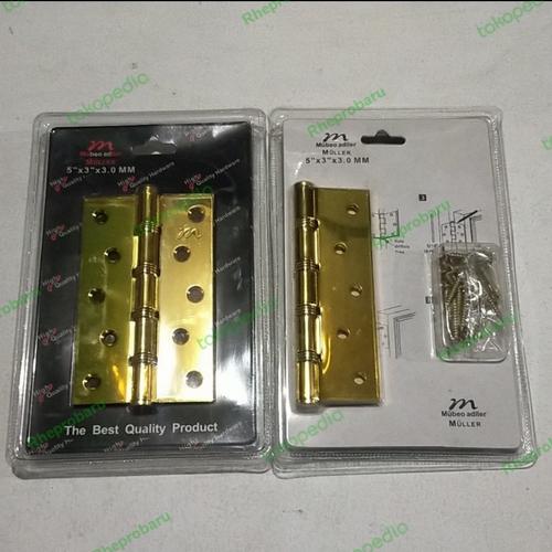 Jual Engsel Pintu MULLER 5 inch Engsel MULLER 5" 5x3 GP/SN TEBAL - Kab ...