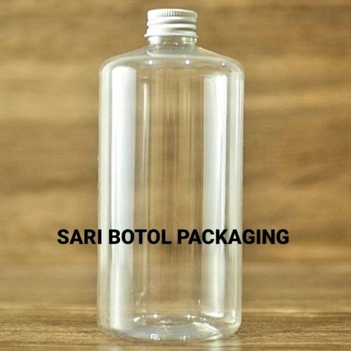 Jual BOTOL PLASTIK 500ML CLEAR & TUTUP ULIR ALMUNIUM SILVER - Silver ...