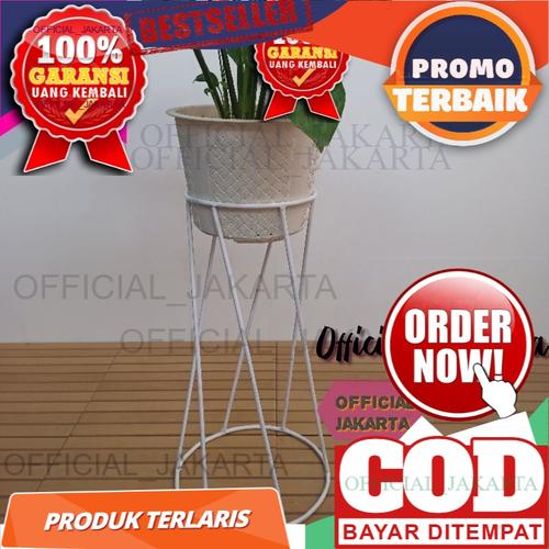 Jual STANDING POT BESI MINIMALIS / DUDUKAN POT MODEL MIRING - Putih ...