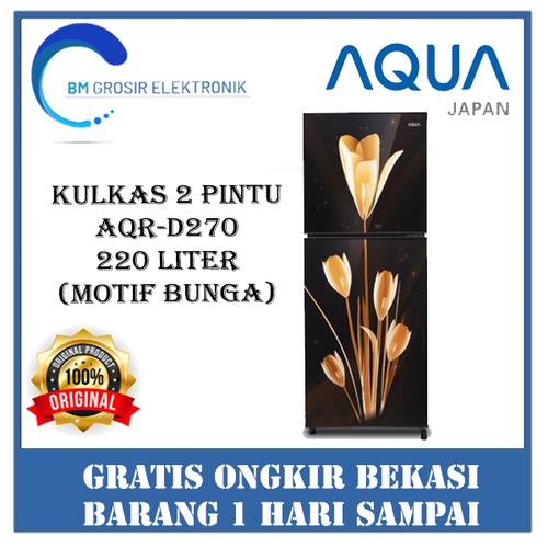 Jual AQUA KULKAS 2 PINTU AQR-D270 LK/LB MOTIF BUNGA / AQR D270 / 220 ...