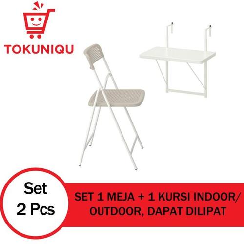 Jual MEJA BALKON + 1 KURSI LIPAT/KURSI TERAS/KURSI MAKAN/KURSI SANTAI ...